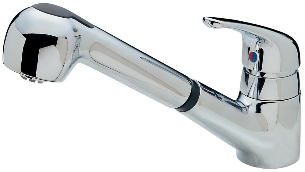 Modena deluxe dual flow mono sink mixer with retractable spout, Chrome ...