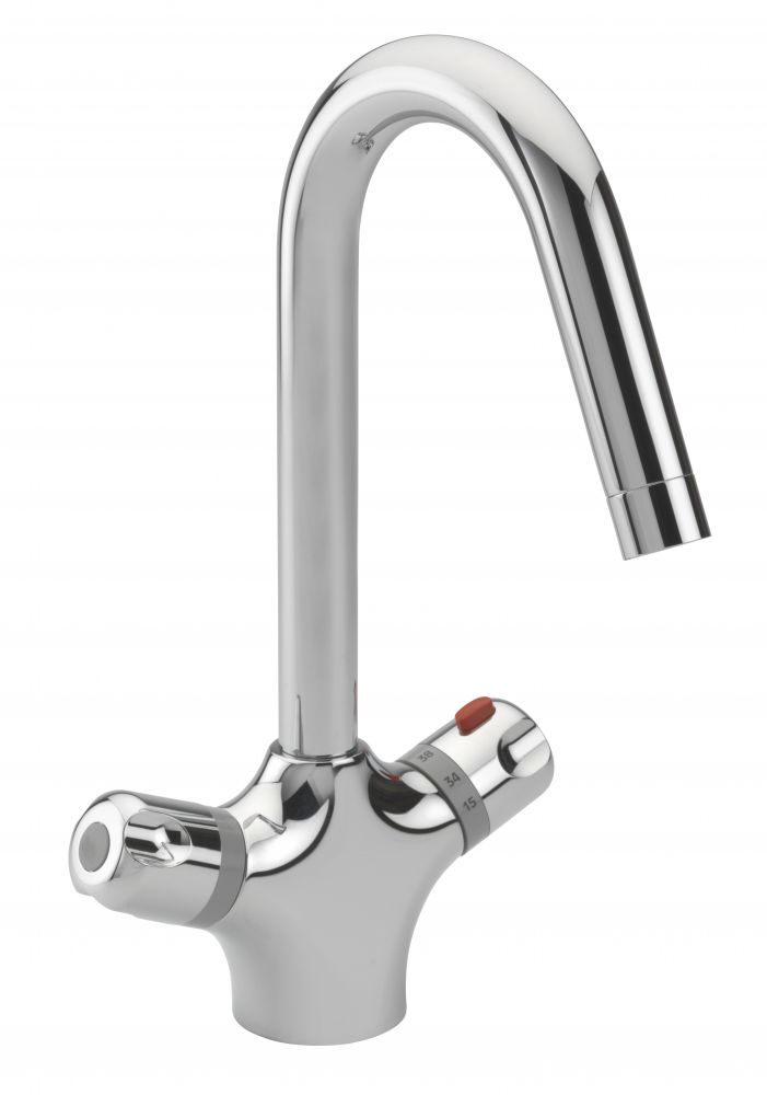 Thermostatic mono sink mixer, Chrome Plated - Kitchen Taps