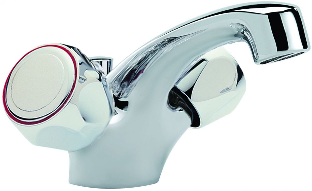 Capri dual flow mono basin mixer with pop up waste, brass italy heads ...