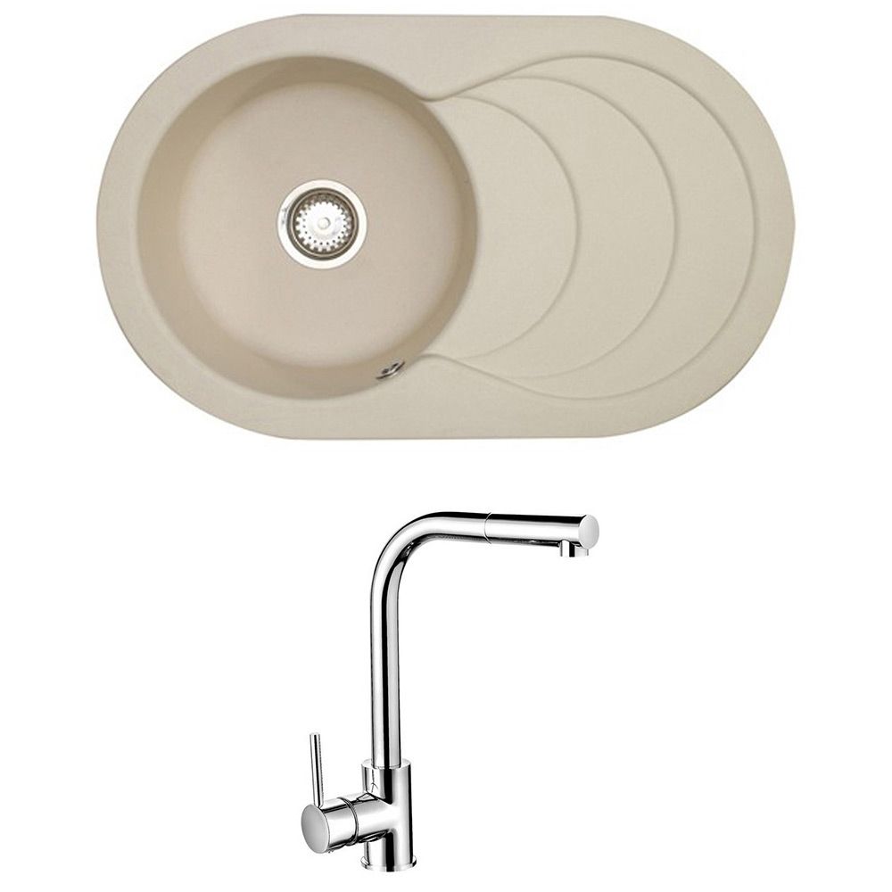 Astracast Cascade 1 Bowl Pale Cashmere Composite Sink & Waste Kit and ...