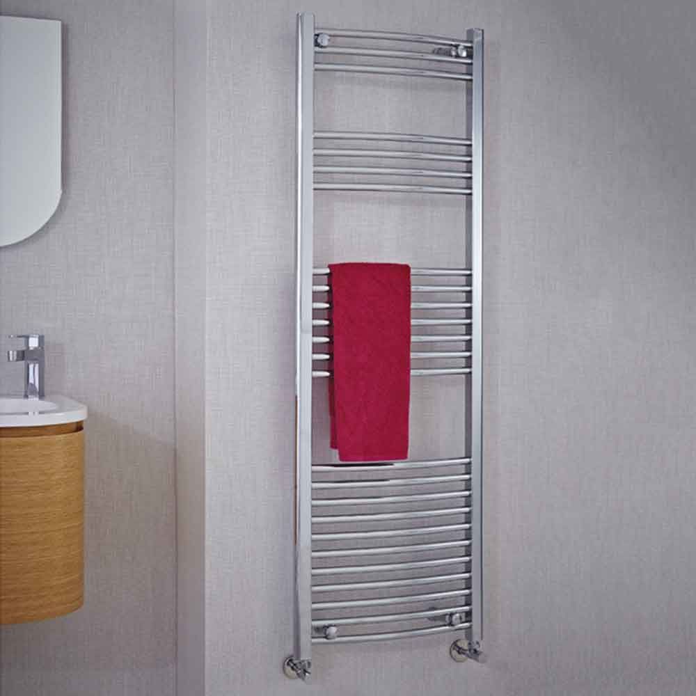 Phoenix Gina Curved Chrome Electric Towel Rail - Radiators