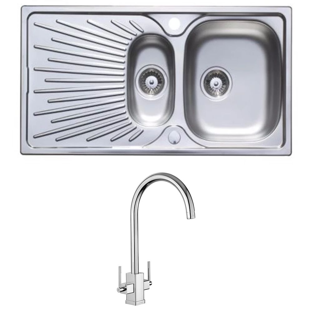 Astracast Sunrise 1.5 Bowl Stainless Steel Sink with Waste Kit ...