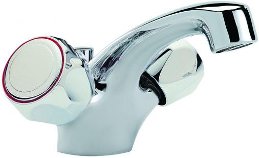 Capri dual flow mono basin mixer with pop up waste, brass italy heads ...