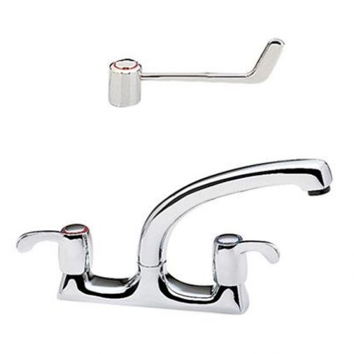 Capri lever dual flow deck sink mixer with 7" spout, ceramic disc, 6 ...