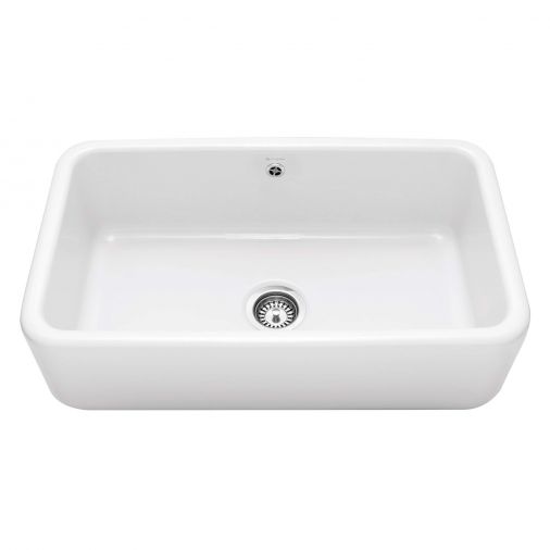 Caple Butler Large Single Bowl White Ceramic Kitchen Sink - 795 x 460mm ...