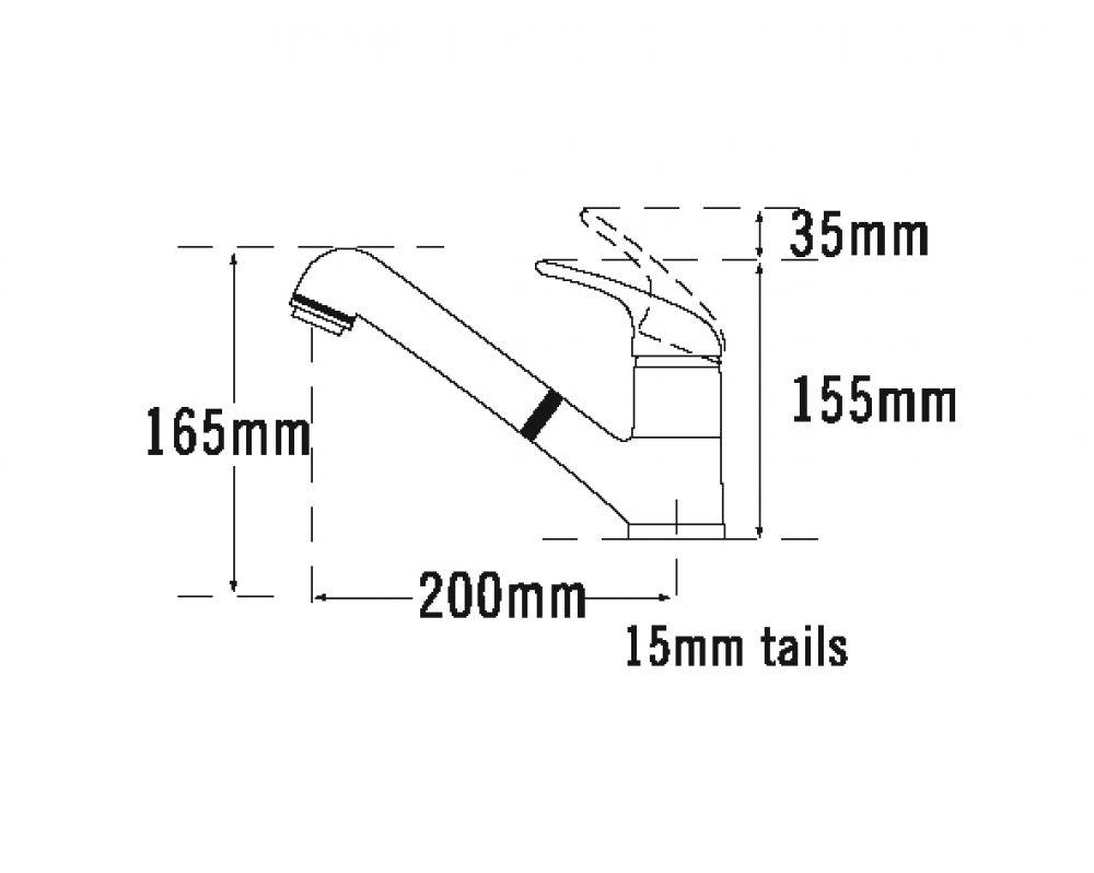Modena standard dual flow mono sink mixer with retractable spout ...