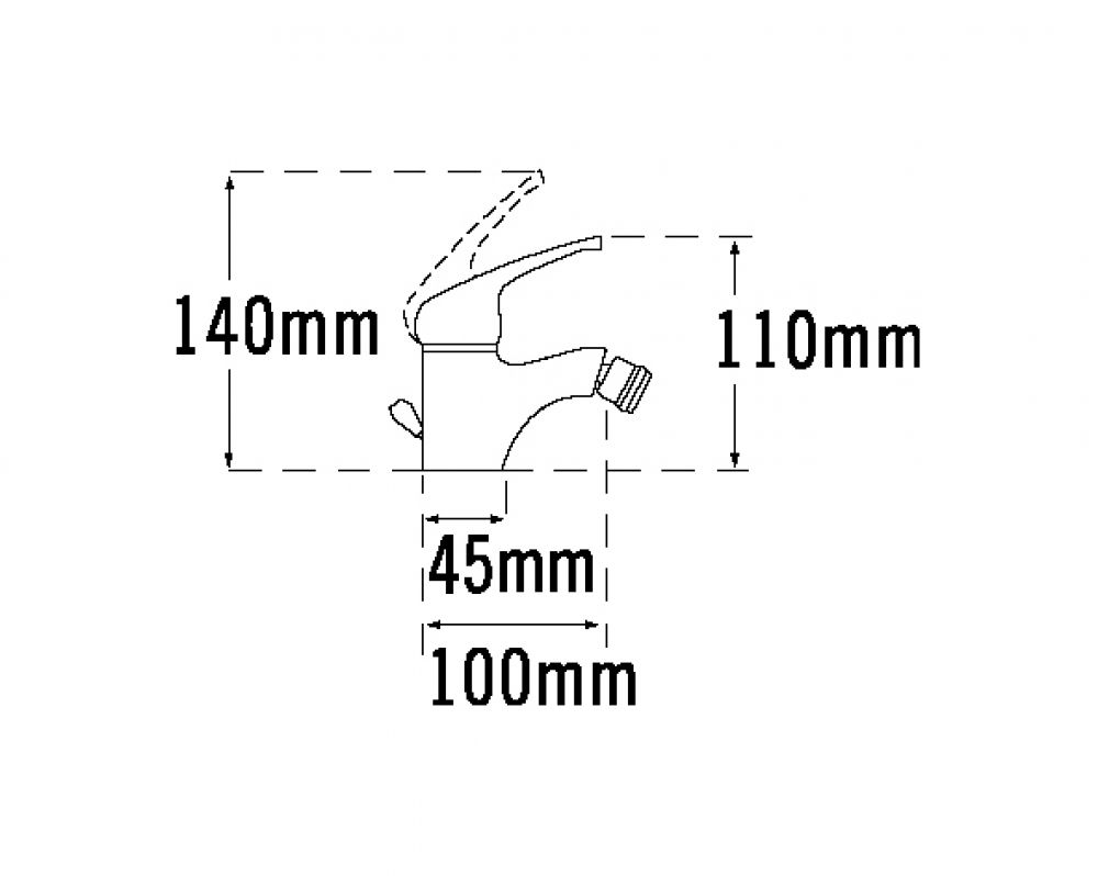 Modena mono bidet mixer with pop up waste, Chrome Plated - Bathroom Taps
