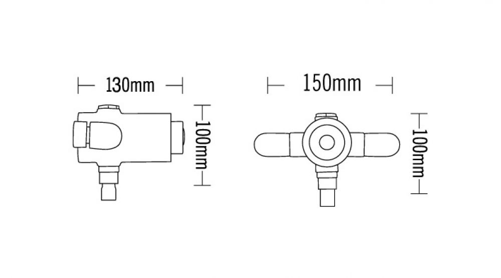 Cosmo exposed/concealed thermostatic shower valve, Chrome Plated - Showers