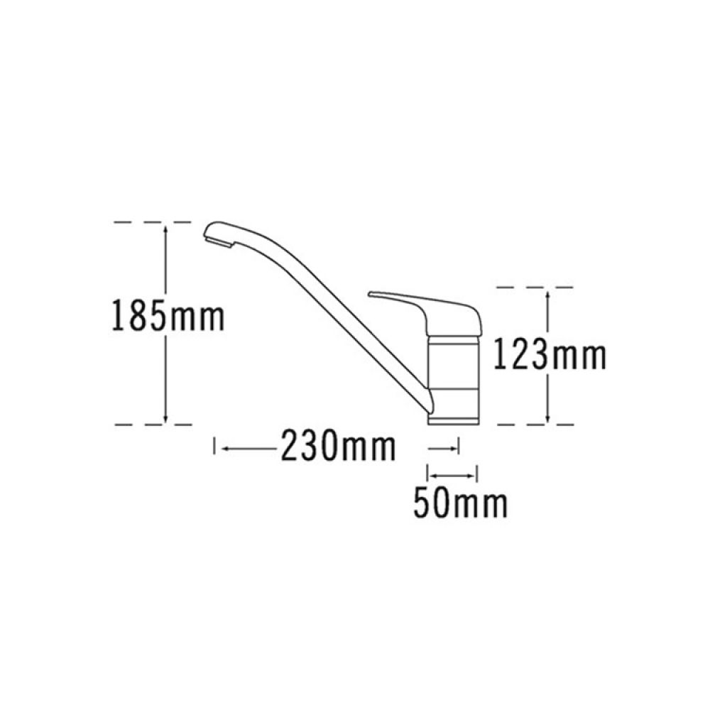 Modena mono sink mixer with cut-out handle , Chrome Plated - Kitchen Taps