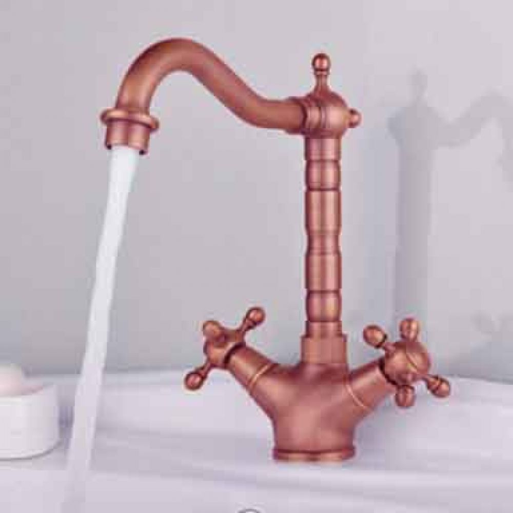 French classic mono sink mixer, Old Copper Plated - Kitchen Taps