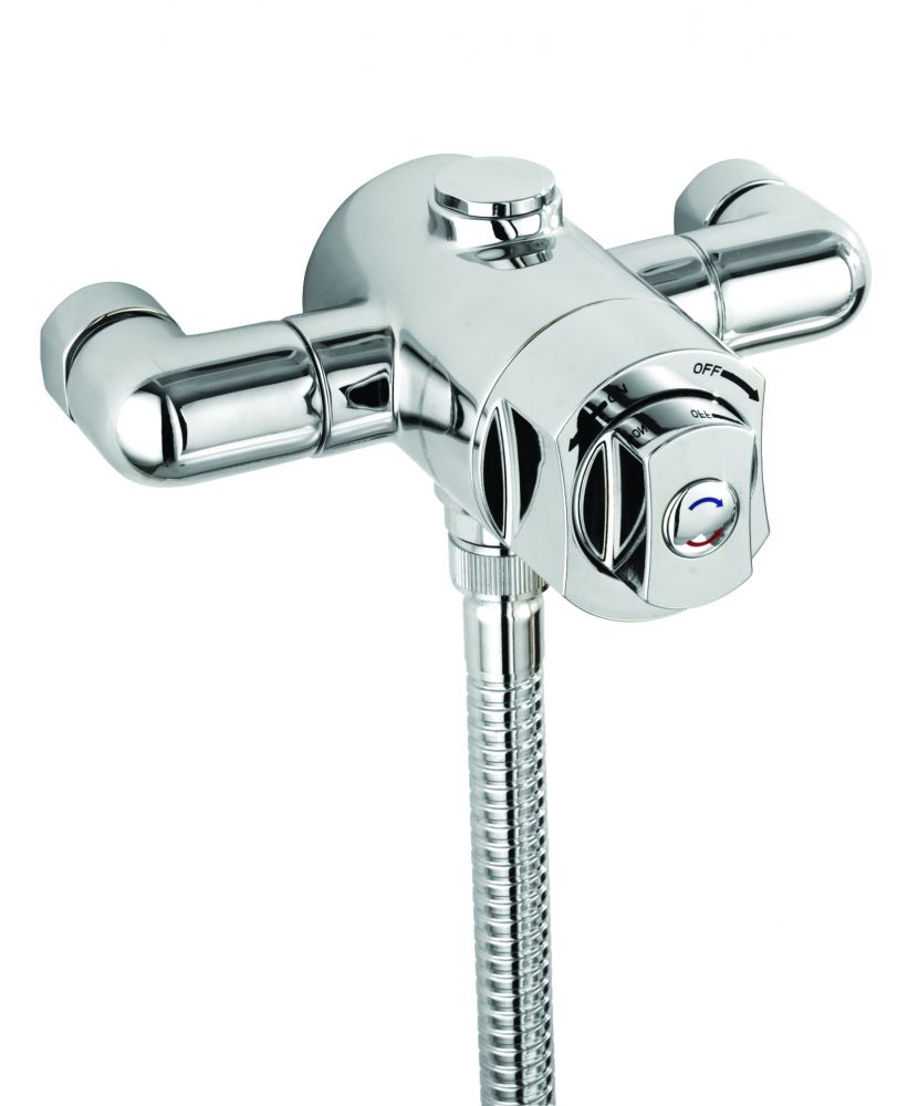 Cosmo exposed/concealed thermostatic shower valve, Chrome Plated - Showers
