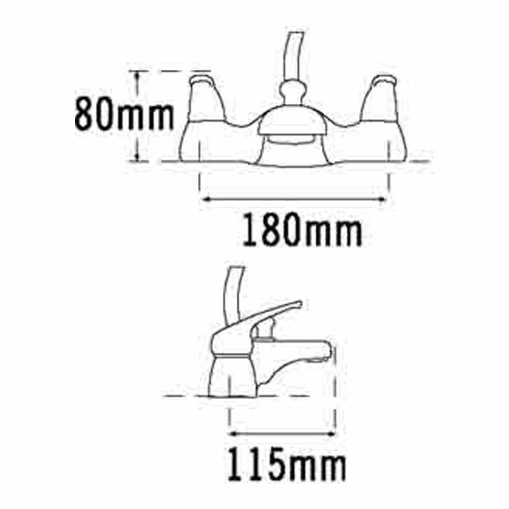 Tre Mercati Modena Deck Mounted Bath Shower Mixer & Kit - Chrome ...