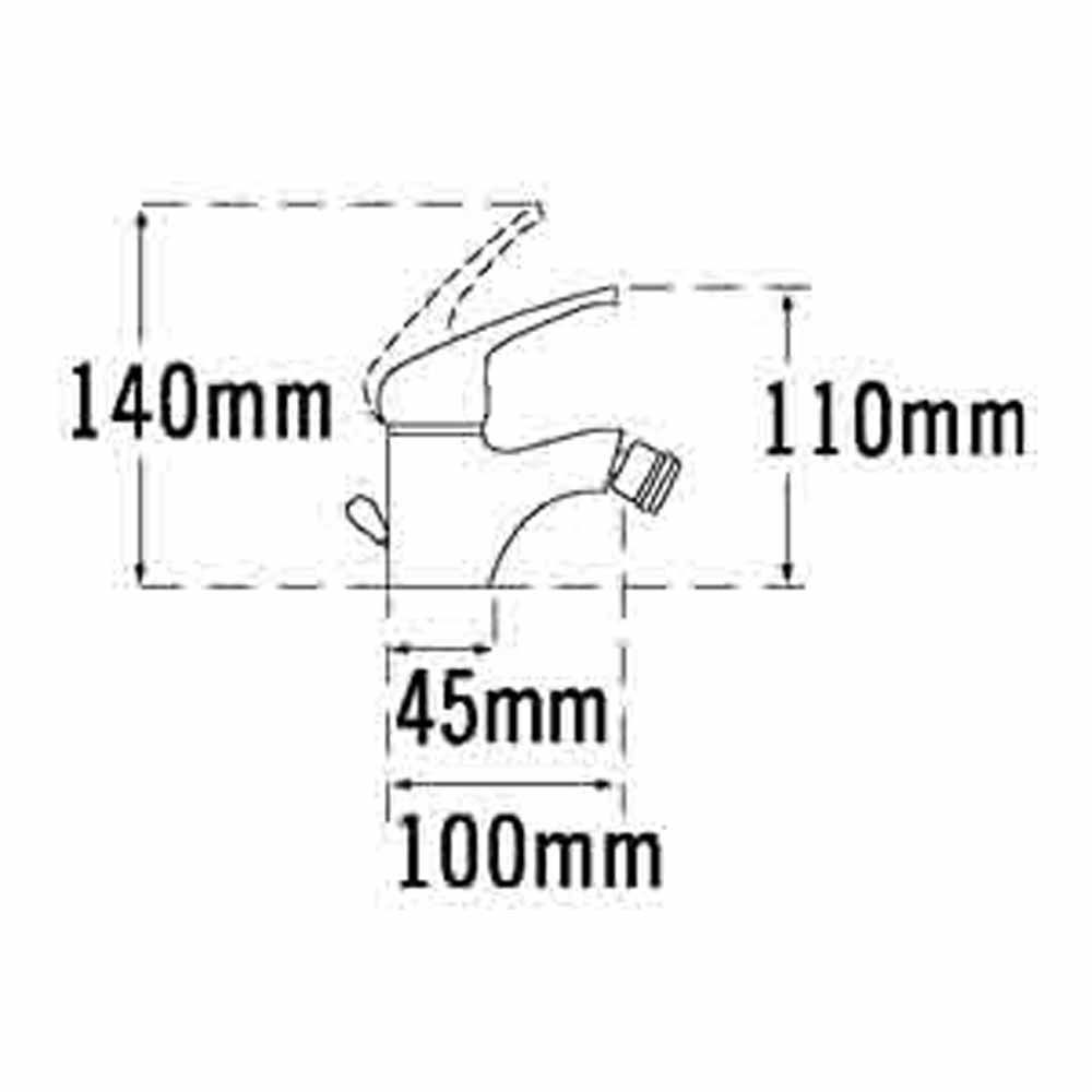 Modena mono bidet mixer with pop up waste, Chrome Plated - Bathroom Taps