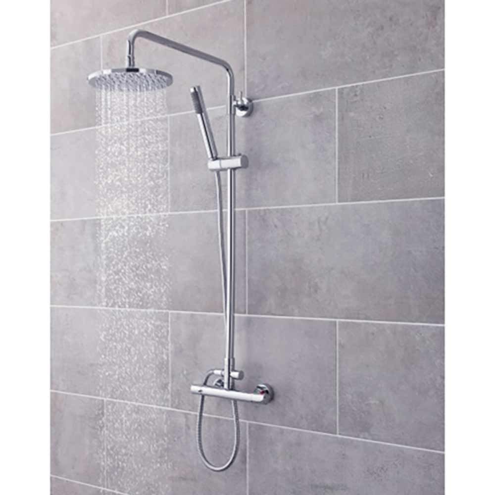 Hudson Reed Telescopic Round Rigid Riser Shower Kit with Handset ...