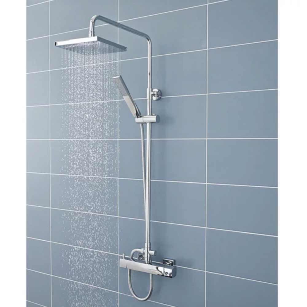 Hudson Reed Telescopic Square Rigid Riser Shower Kit with Handset ...