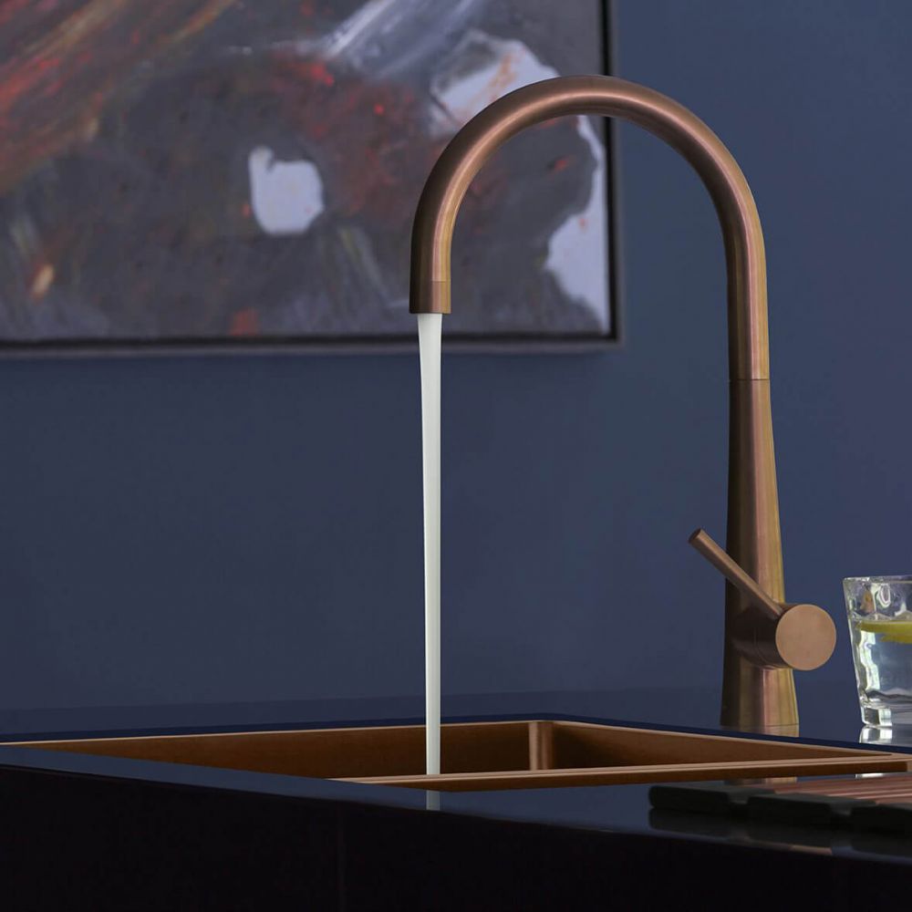 Caple Ridley Single Lever Mono Kitchen Mixer Tap - Copper - Kitchen Taps