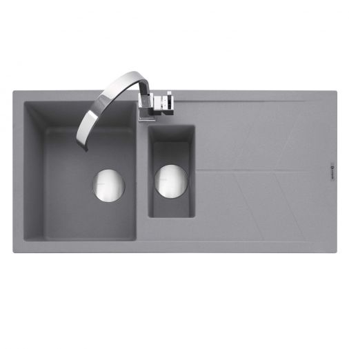Caple Sotera 1.5 Bowl Pebble Grey Granite Composite Kitchen Sink ...