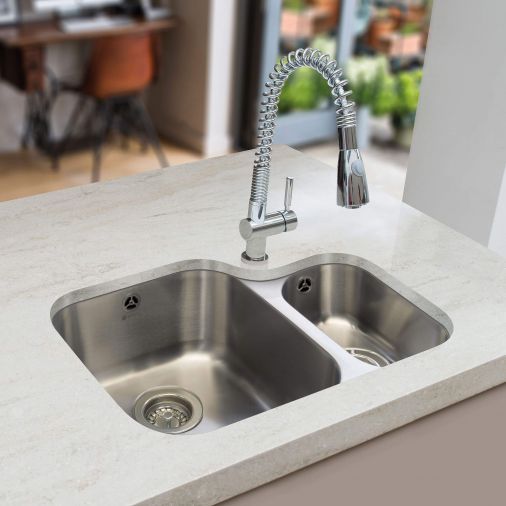 Caple Spiro Single Lever Mono Pull Out Spray Tap - Chrome - Kitchen Taps